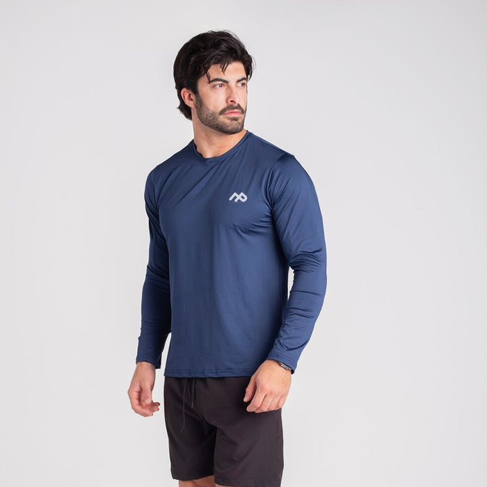 Rash Guard Masculina Azul com Proteção UV 50 + Conforto e Performance